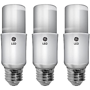 GE Bright Stik LED Light Bulbs, 9 Watt (60 Watt Equivalent) Soft White, Medium Base, Non-Dimmable (3 Pack)