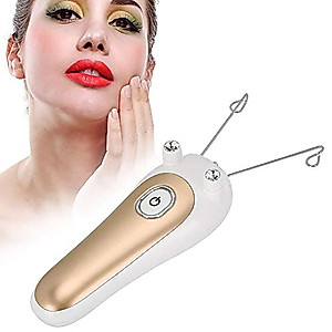 Enrilior Electric Face Threader Threading Face,Threading Epilator Physical Hair Remover for Face Arm Leg Use(Gold)