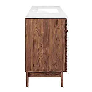 Modway Render Vanity Floor, Single Sink, Walnut White