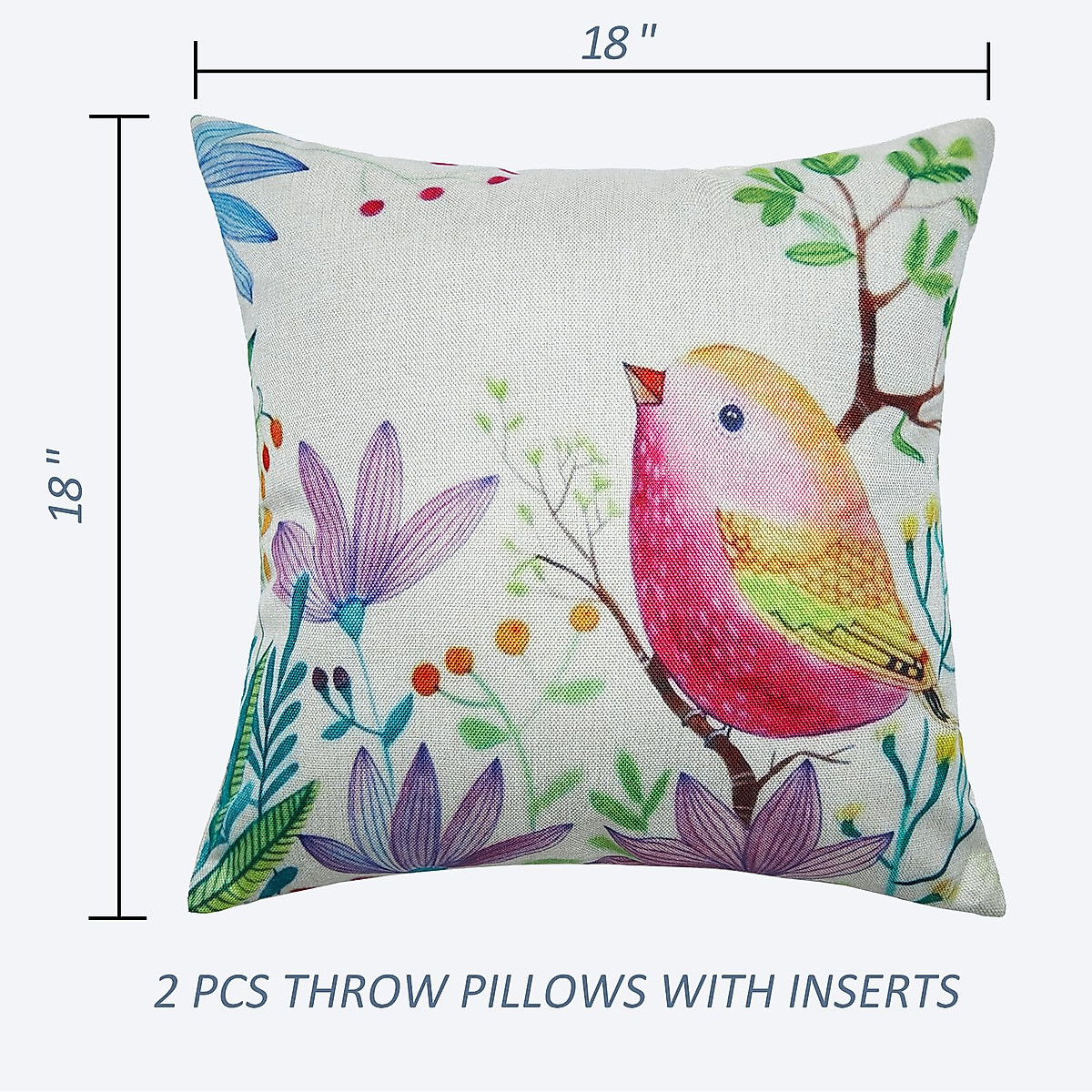 Rsyuanyi Outdoor Throw Pillows Waterproof Set of 2 Patio Pillows 18×18 Inch Decorative Pillows for Bed, Couch, Sofa and Patio Furniture