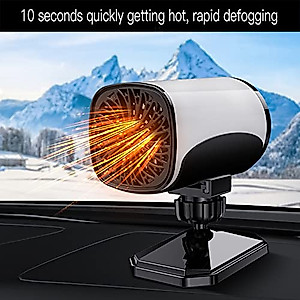 Portable Car Heater, Auto Heater Fan, Car Defogger, Fast Heating Quickly Defrost Defogger 12V 150W Auto Ceramic Heater Fan 3-Outlet Plug in Cig Lighter