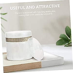 Cabilock Resin Swab Box Toothpick Dispenser Bathroom Canisters Household Cotton Swabs Holder Containers with Lids Office Pen Organizer Home Toothpick Holder Candy Jars with Lids Candy Dish