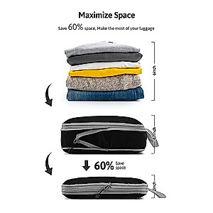 Extra Large Compression Packing Cube, OrgaWise Luggage Organizer Bag 6 Set Expandable, Suitcase Cube Organizer for Travel Essentials
