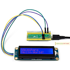 waveshare for Arduino Raspberry Pi/Pi Pico Jetson Nano, LCD1602 RGB Module 16x2 Characters up to 16 Million Colors Adjustable RGB Backlight Color I2C Interface 3.3V/5V