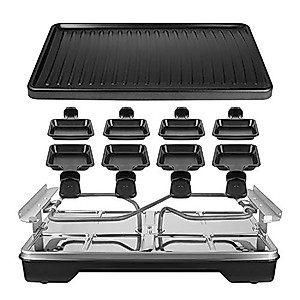 AONI Raclette Table Grill, Korean BBQ Grill Electric Indoor Cheese Raclette, Removable Non-Stick Surface, Temperature Control & Dishwasher Safe, 1200W