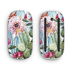 Design Skinz Vintage Watercolor Cactus Bloom Vinyl Decal Compatible with The Apple Magic Mouse 2 (Wireless, Rechargable) with Multi-Touch Surface