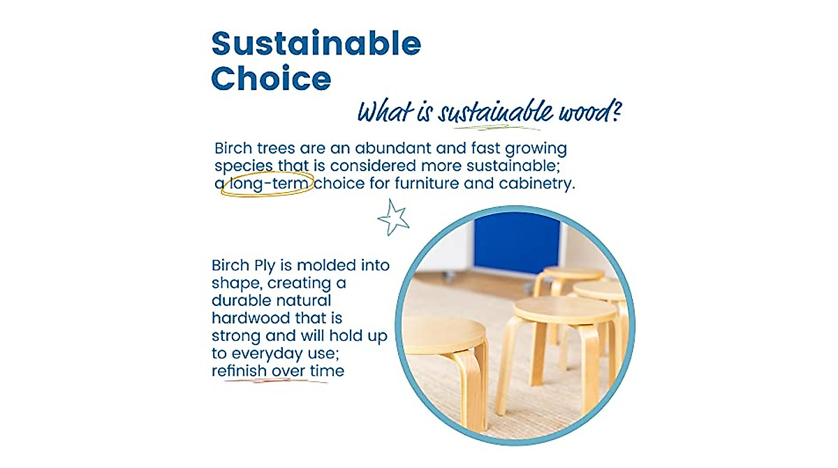 ECR4Kids Stackable Stools - Versatile Classroom Seating