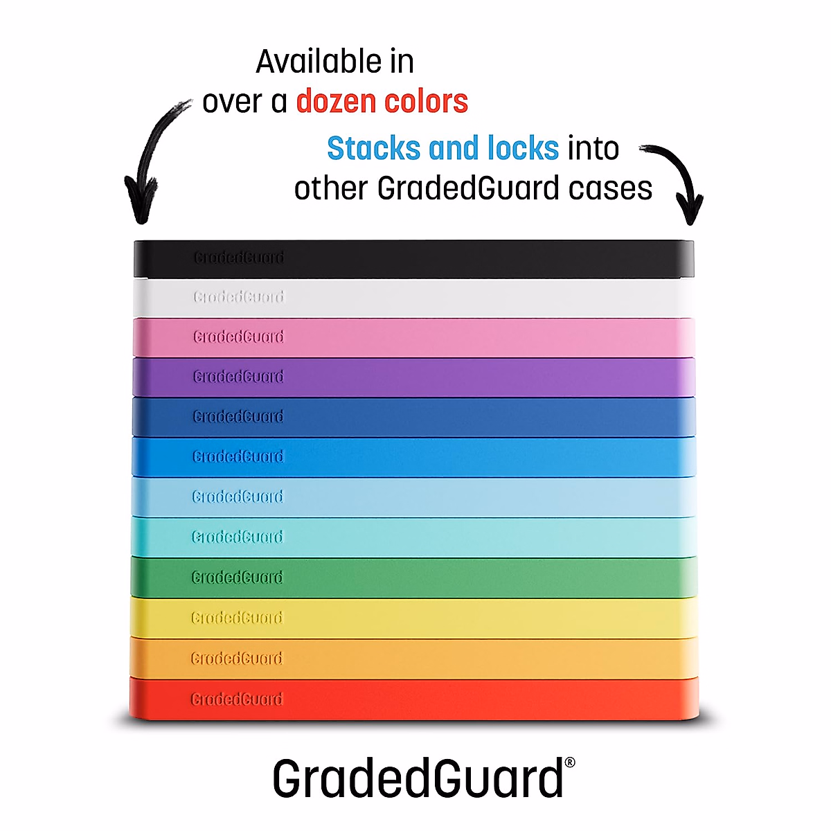 GradedGuard Graded Card Guard Case for Standard PSA Slab Case | Multiple Colors | Soft Touch Matte Finish | Stackable | Made to Fit PSA | Solid TPU and PC Design. (Red)