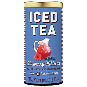 The Republic of Tea - Blueberry Hibiscus Iced Tea, 8 Tea Bags, Herbal Tea, Caffeine Free