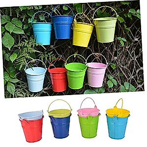 Yardwe Flower Bed Decor Basket Decor Fence Decor 10pcs Bucket Planter Balcony Bucket Hanging Flower Buckets Hanging Flower Pots Garden Hanging Bucket Balcony Hanging Bucket Flowerpot Drum