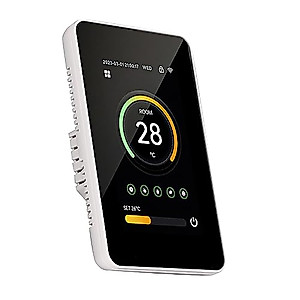 Smart WiFi Thermostat with App Control, IP20 Protection Transparent Screen 100-250VAC 1℃ Home Smart WiFi Thermostat with Screws for Water Heating (16A)