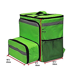 60L XL Large Insulated Food Delivery Backpack Expandable Catering Cooler Bag Waterproof Pizza Bag for Uber Eats Grubhub Thermal Food Bag for Bike for Beach, Picnic, Camping UberEats Doordash… (Green)