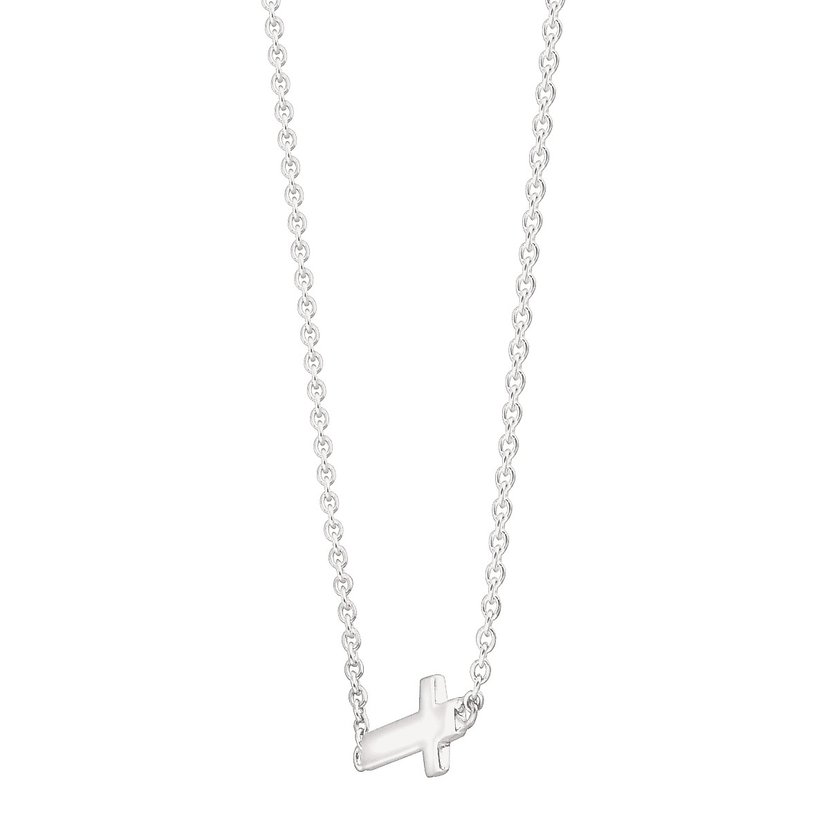 Silpada Sideways Cross Necklace for Women, White .925 Sterling Silver, Jewelry Gift Ideas, Simplex', 16"