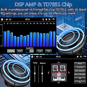 Double Din Car Stereo Compatible with Voice Control Apple Carplay - 7 Inch HD LCD Touchscreen Monitor, Bluetooth, Subwoofer, USB/SD Port, A/V Input, AM/FM Car Radio Receiver, Backup Camera