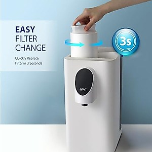 APEC ROCT-Plus Countertop Reverse Osmosis System, Efficient RO Filter 3:1 Pure to Drain, Instant Hot Water ± 2° for Tea, UV Water Filtration