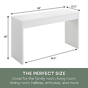 Convenience Concepts Northfield Console Table 48" - Modern Living Room Sofa Table, Contemporary Entryway Hall Table, Foyer Display Table, White