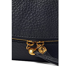 HOBO Fern Medium Shoulder Handbag For Women - Leather Construction With Cotton Lining, Gorgeous and Easy Carry Hand Bag Black One Size One Size