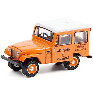 1974 DJ-5 Orange with White Top Blue Collar Collection Series 9 1/64 Diecast Model Car by Greenlight 35200 B