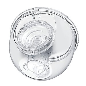 LORYHALL Replacement 24 mm Breast Shield, Duckbill Valve, Silicone Membranes, Connector Valves, and Reusable Milk Collection Cups (180ml) for Wearable Breast Pump S9 / S10 / S12 Parts, 1Pc, Clear