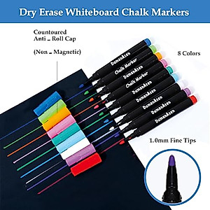 DumanAsen Magnetic Dry Erase Blackboard for Fridge, 16" x 12" Menu Board/Meal Planner for Refrigerator, with Stain Resistant Technology, Include 8 Chalk Markers