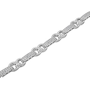 Timeless Love 1/2 CT Diamond 7.25" Bracelet Set in Polished Sterling Silver, Dainty Jewelry for Women, Women’s Fashion Bracelets, Diamond Luxury Bangle for Women
