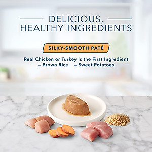 Blue Buffalo Tastefuls Spoonless Singles Adult Pate Wet Cat Food Variety Pack, Chicken and Turkey Entrées, 2.6-oz Twin-Pack Trays (12 Count - 6 of Each Flavor)