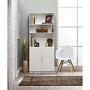 Ameriwood Home Moberly Bookcase with Doors, White