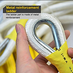 Escape Ladder for Apartment, Soft Fire Ladder Fire Escape Ladder Escape Rope Ladder 2 Story Emergency Safety Rope Ladders with Hooks Flame Ladder for Home Climbing Fire Escape (Size : 8m/26ft)