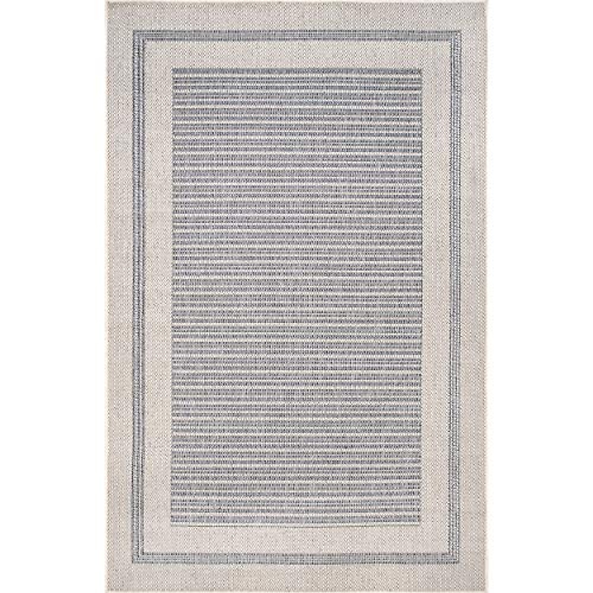 nuLOOM Charter Bordered Solid Indoor/Outdoor Area Rug, 8' x 10', Light Grey