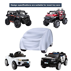 ZHYAWZA Kids Ride-On Toy Car Cover, Outdoor Waterproof Protection for Electric Battery-Powered Children's Wheeled Toy Car-General Type ， Against Wind, Rain,Snow and Dust, 52" L x 28.2" W x 24" H