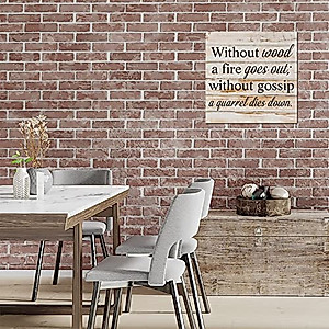 Wooden Signboard Without Wood A Fire Goes Out Without Gossip A Quarrel Dies Down Farmhouse Outdoor Wall Wooden Hanging Sign Rustic Entryway Home Decor 14" x 14"