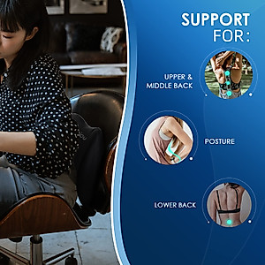 Achiou Lumbar Support Pillow for Office Chair Car Seat Orthopedic Chair, Memory Foam Pad and Back Cushion for Back Pain Relief, Versatile Use Supportive Cushion