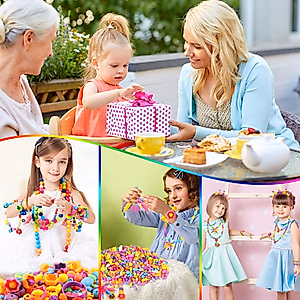YFZYT Snap Pop Beads for Girls Toys, 550+ Pcs Jewelry Making Kit for Toddlers 3 4 5 6 7 Year Old, Kids Pop Beads Art and Craft Kit DIY Hairband Bracelets Necklaces Rings Toys Birthday Christmas Gifts