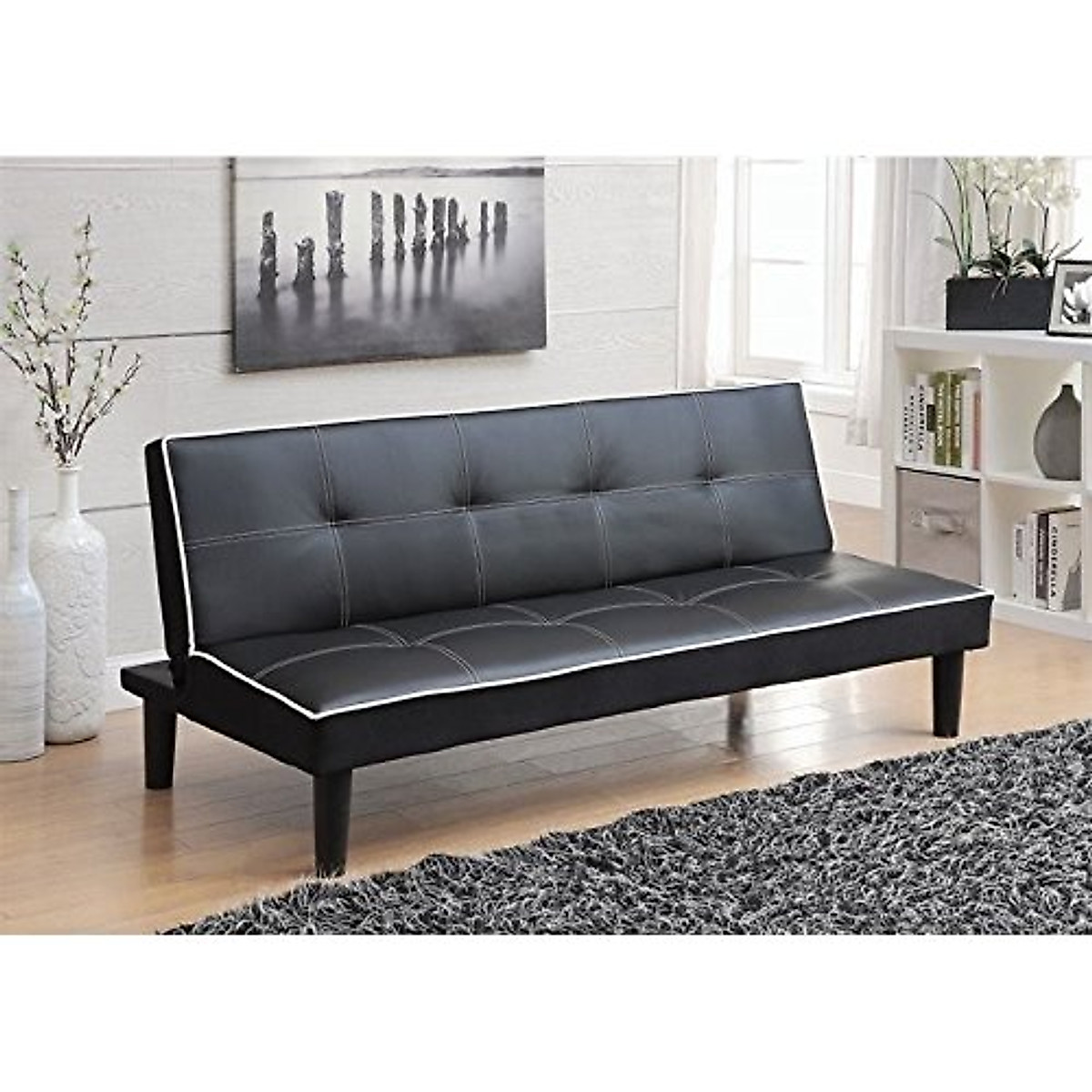 Coaster Furniture Sofa Bed with Contrast Piping Black 550044