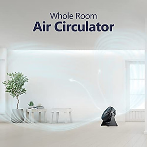 Air Circulator Portable Turbo Fan, 3 Speed Adjustable Desk Powers Cool Air-Waves Up To 25ft, Made Of Durable Material, Great Office & Living Room, NF006-BK8, 4'' W x 10'' L x 10 H, Black