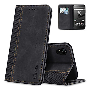 AKABEILA for Sony Xperia 1 III 5G Case Luxury PU Leather Flip Wallet Shell Card Holder Magnetic Closure Kickstand Shockproof Bumper Protective Women Men Mobile Phone Cover 6.5" Black