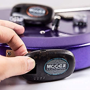 MOOER Air Plug AP10 2.4Ghz Chargeable Guitar Wireless System for Electric Guitar, Violin, Acoustic Instruments with Piezoelectric Pickups, Guitar Transmitter Receiver Active and Passive Pickups