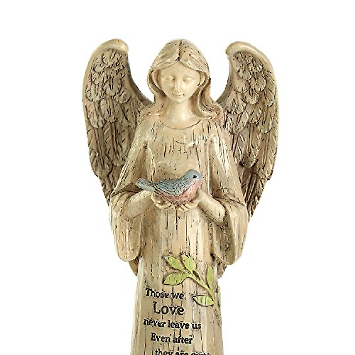 Ivy Home Memorial Angel Figurine Garden Angel Statues with Bird Garden Statuary Decoration for Garden, Yard, Patio