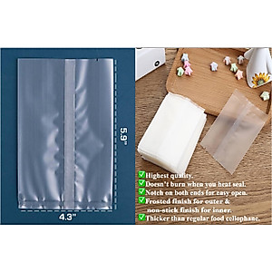 Matte Cookie Bags, 100 Pcs Frosted Cookie Bags, Heat Seal Cellophane Bags and not Self Adhesive Clear Cookie Bags,Food Bag,Favors, Products (Matte 4.3x5.9'')