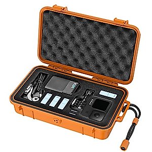 Smatree Waterproof Hard Case Compatible for Gopro Hero 11/10/9/8/7/6/5/Hero 2018 /DJI Osmo Action, Portable, Shock, Durable(Yellow)(Camera and Accessories NOT Included)