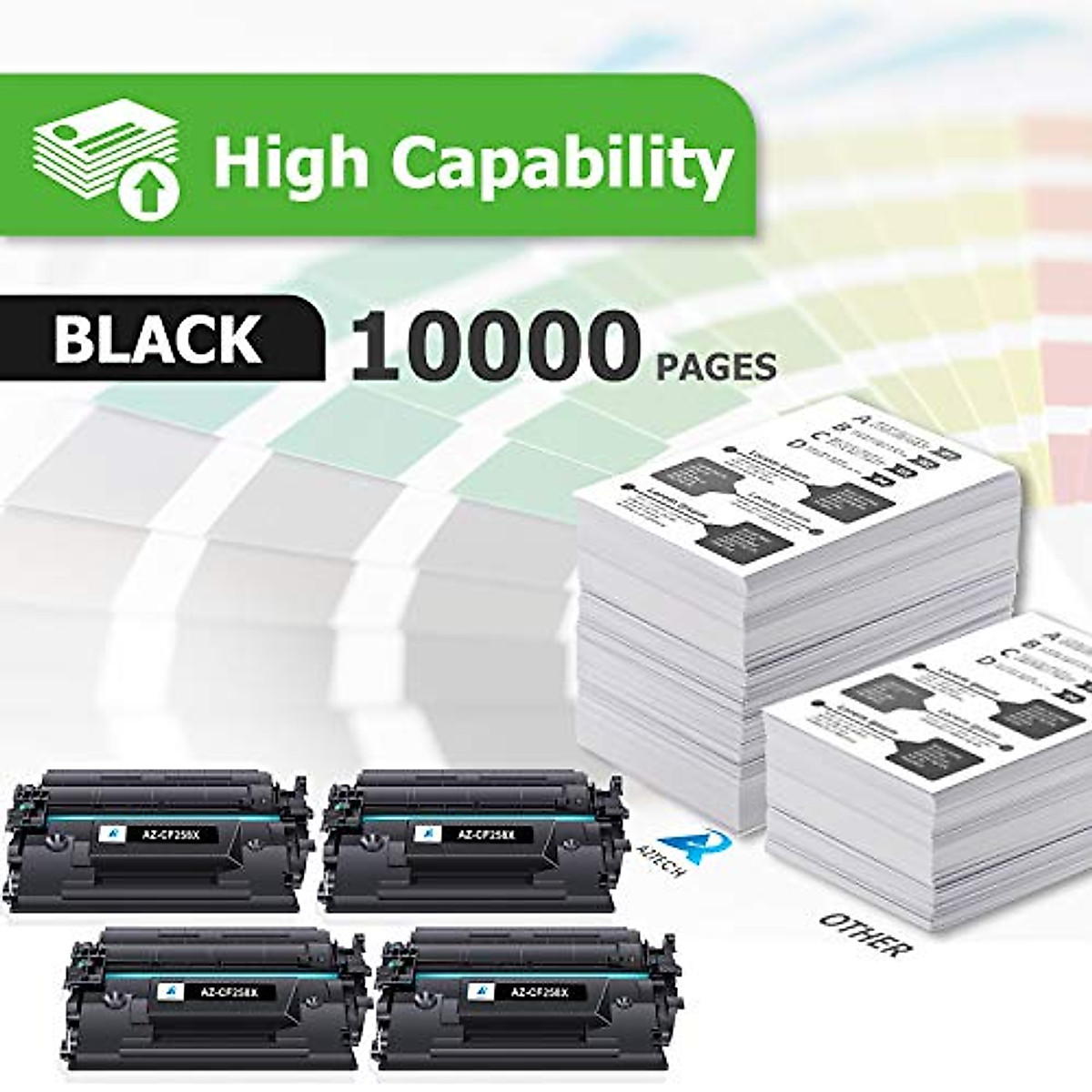 Aztech Compatible Toner Cartridge Replacement for HP 58X CF258X 58A CF258A Laserjet Pro M404n M404dn MFP M428fdw M428dw Printer (Black, 4-Pack)