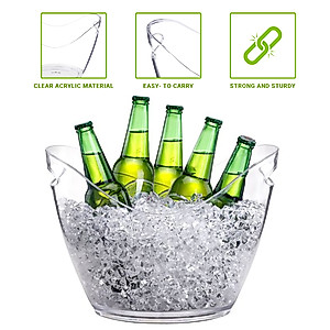 Ice Bucket Party Clear Acrylic Wine or Champagne Bottles Drinks Chiller (1, 8 Liter)