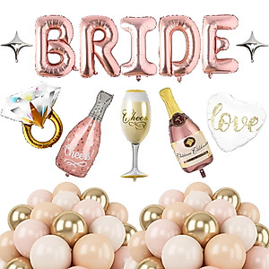 56 Pcs Bridal Balloon Party Set for Neutral Cream Color Bachelorette Shower Engagement Decor for Bride