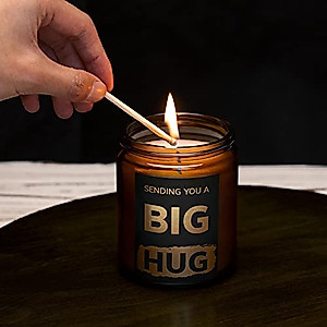 TIMEYARD Lavender Scented Candle Gifts for Women, Sending You A Big Hug, Jar Candles for Best Friend, Friendship Gifts for Women Men, Mothers Day, Soy Candles with 1 Cotton Wick, 45H Burn Time, 7oz