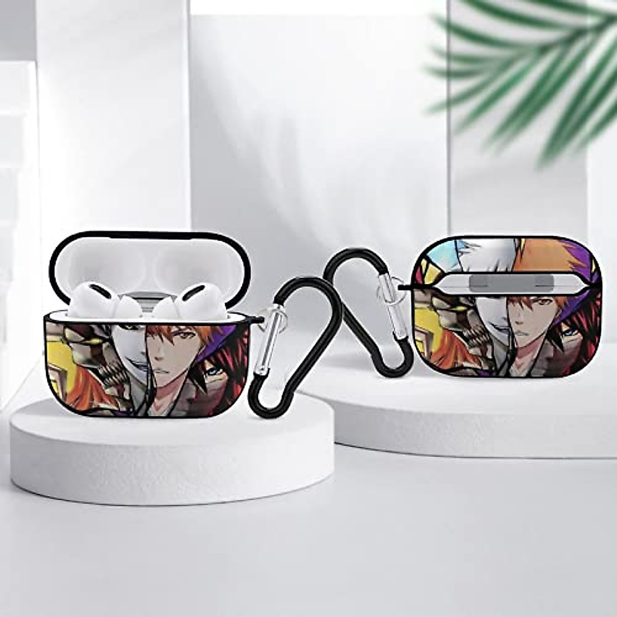 Kurosaki Ichigo for AirPods Pro Case, Anime Whole Body Printing Shockproof Protective Cover Case with Keychain Compatible with AirPods Pro