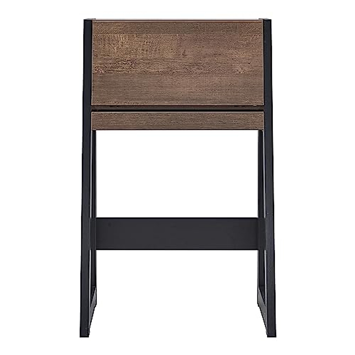 24/7 Shop at Home Fralick Modern Wood 1 Drawer Multi-Functional Desk with Flip Down Storage Cabinet for Workstation, Home Office, Study Room, Oak Brown and Black