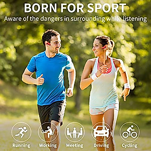 WESADN Bone Conduction Headphones Bluetooth Wireless Open Ear Headphones Build in Microphone Stereo Sport Workout Headset Earphones for Running Cycling Hiking Driving for iPhone Android F1 Red
