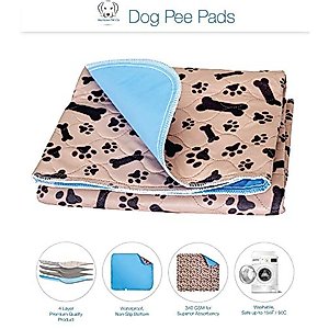 Super Absorbent Washable Pee Pads for Dogs Large 35 x 31 (2-Pack) Puppy Pads pet Training Pads Reusable Pee Pads for Dogs 100% Waterproof Dog Puppy Pee Pads Extra Large Wee Wee Pads for Dogs pet Peed