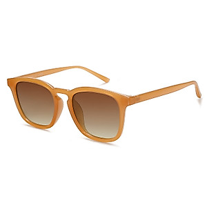 SOJOS Polarized Sunglasses for Women Men Classic Vintage Style Shades SJ2155, Orange/Brown