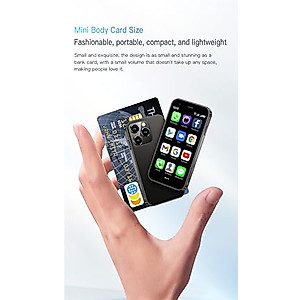 XS15 Mini Smartphone for Kid Unlocked 3G Tiny Smartphone Android 8.1 3inches Display 2GB RAM 16GB ROM WiFi Bluetooth Backup Small Cellphone Gift for Student (Black)